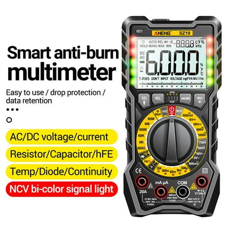 megalia ANENG SZ19 Digital Multimeter 6000 Counts LCD DC AC Voltage ...
