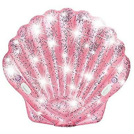 Rose Gold Glitter Shell Inflatable Swimming Pontoon Raft With Sequin ...