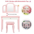 Resenkos Kids Princess Make Up Dressing Table with Tri-folding Mirror ...
