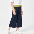 Ashyfjp Casual Pants for Girls Elastic Waist Soft Comfortable Cropped ...