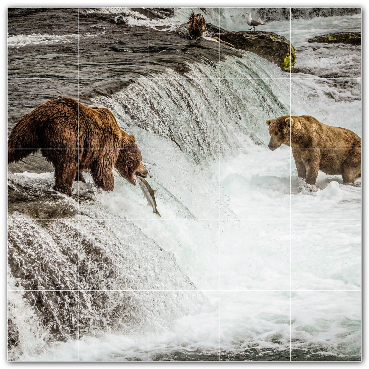 Picture-Tiles.com: Bear Ceramic Tile Wall Mural WAL500118-55S. 21.25"W ...