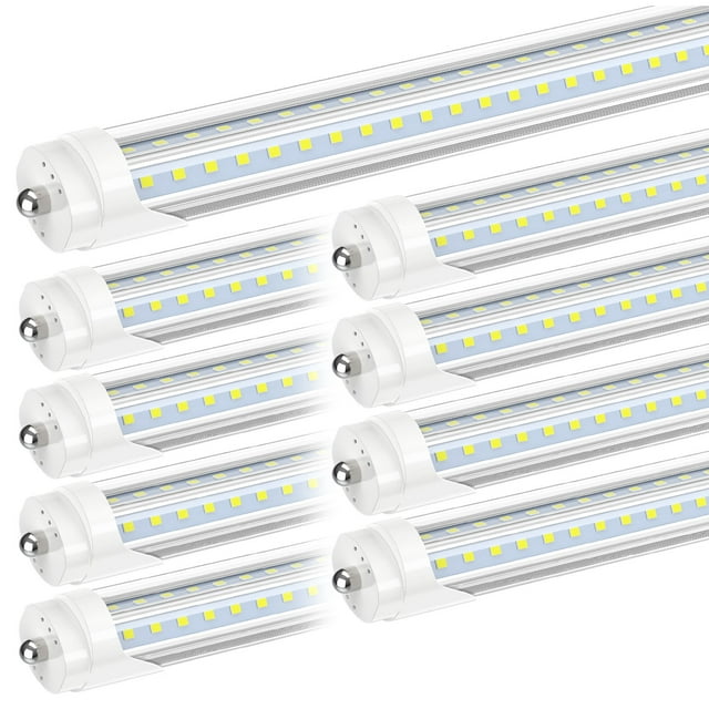 T8 8ft LED Tube Light Bulbs, Single Pin Fa8 Base, V Shape 72W 5000K,8 ...