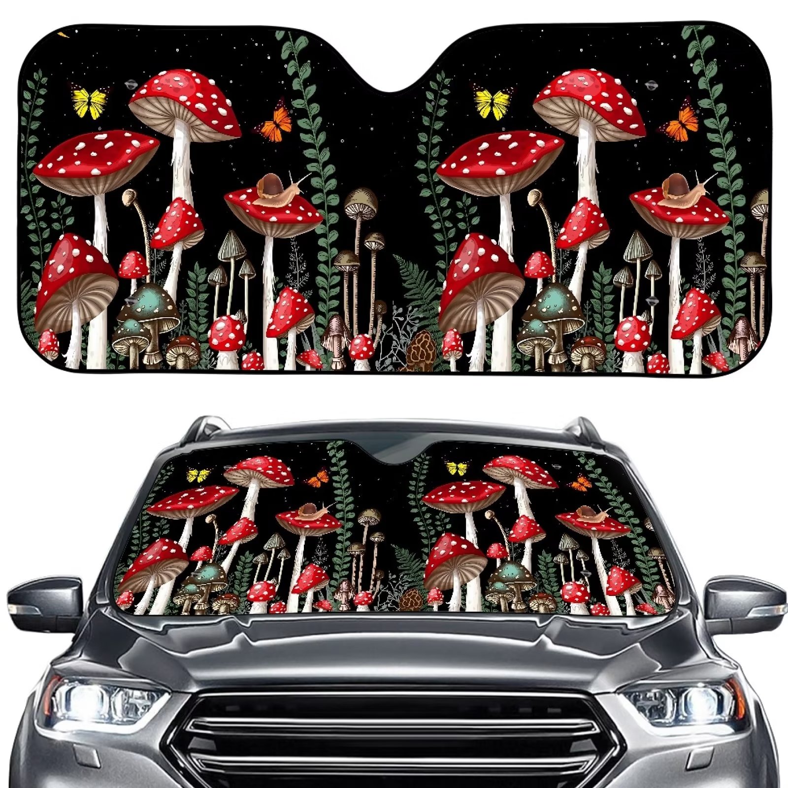 NETILGEN Moon Night Aesthetic Novelty Mushroom Car Sun Shade ...