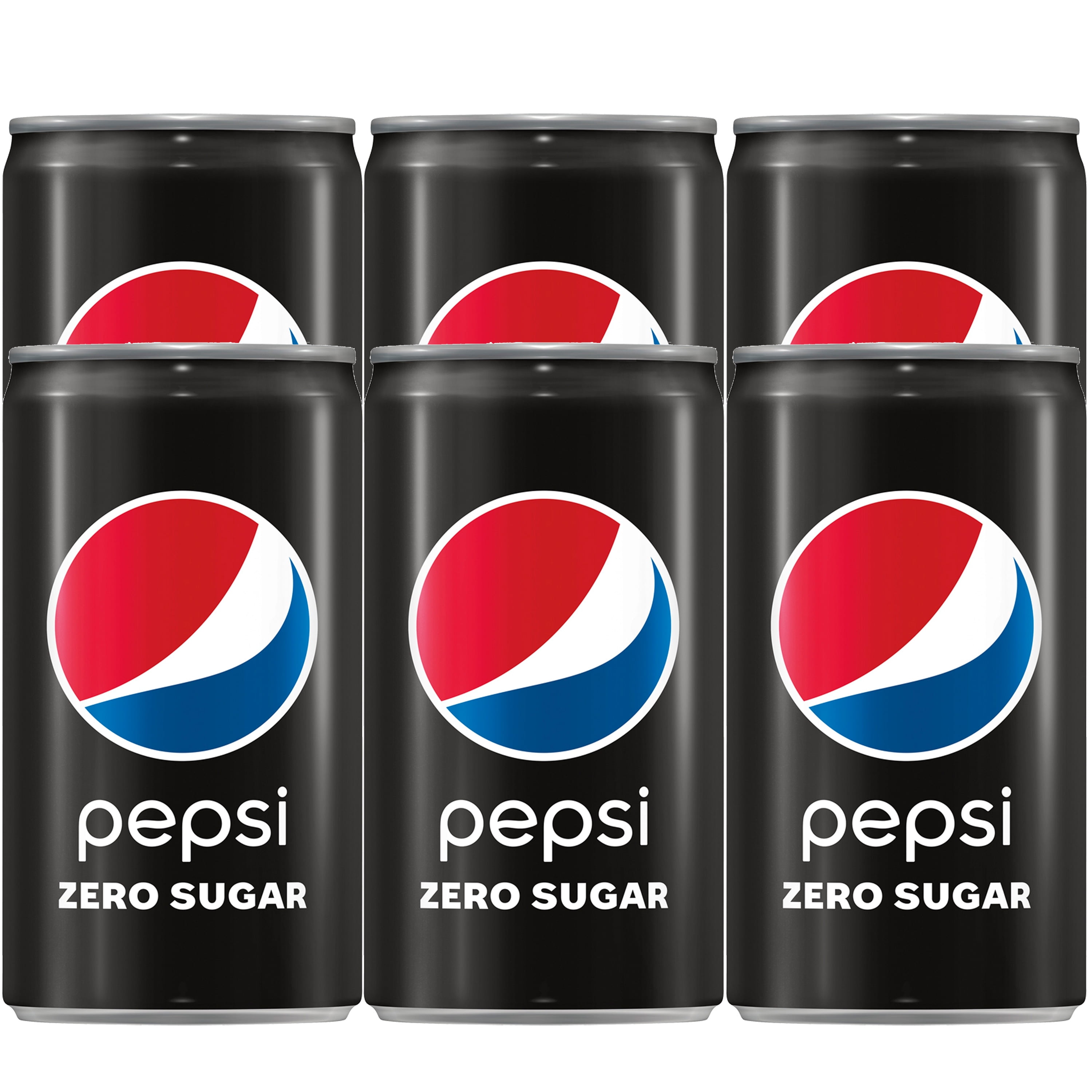 Pepsi Zero Sugar Cola Soda Pop, 7.5 fl oz, 6 Pack Cans - Walmart.com