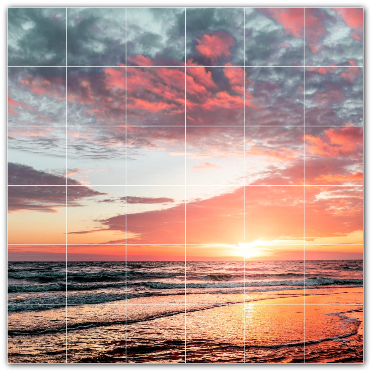 Picture-Tiles.com: Sunset Ceramic Tile Wall Mural WAL500999-66XL. 72"W ...