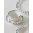 European-Style Court Ceramic Lace Staple Plate, Simple Blue Breakfast ...