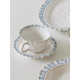 European-Style Court Ceramic Lace Staple Plate, Simple Blue Breakfast ...