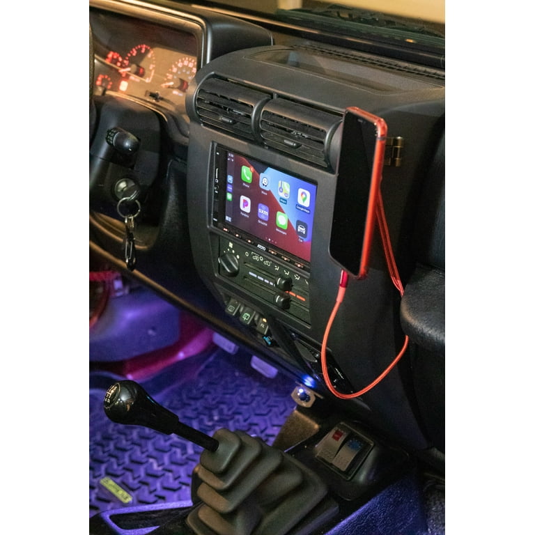 Kojem Double Din Radio Bezel for 1997 2002 Jeep Wrangler TJ Stereo Dash Install Kit