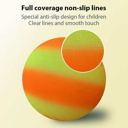 8.5 Inch Gradient Rainbow Playground Ball for Kids Soft PVC Bouncy Kick ...