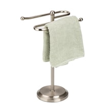 J&V TEXTILES Classical Steel Towel Rack Holder Stand with 2 Hanging ...