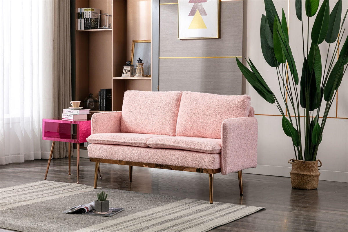 ARCTICSCORPION Living Room Accent Sofa, Loveseat Sofa with Rose Golden ...