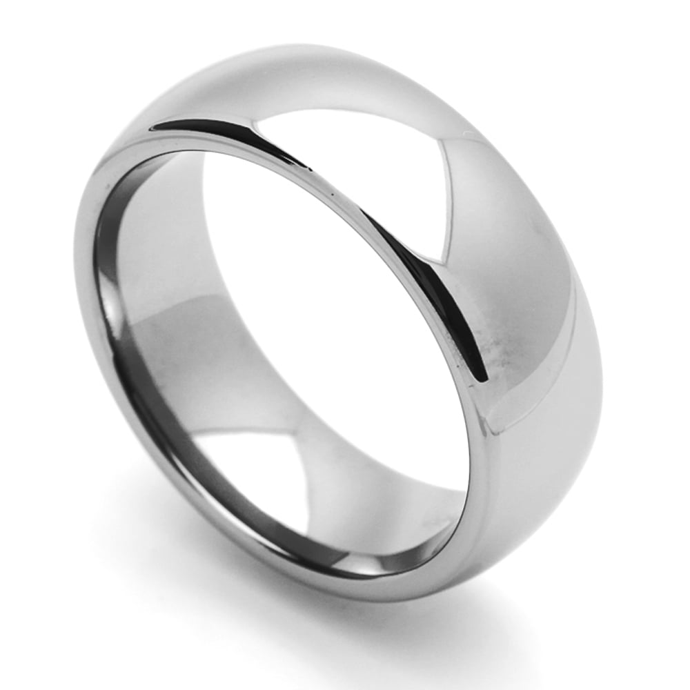 8MM Comfort Fit Stainless Steel Wedding Band Classic Domed Ring (Size 5 ...