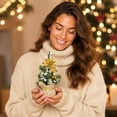 5PC Mini Christmas Tree Assortment Small Artificial Tabletop Trees With ...