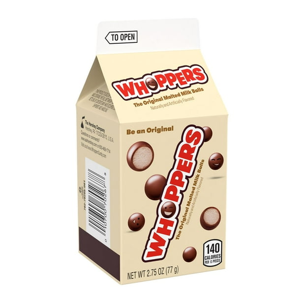 WHOPPERS, Malted Milk Ball Candy, 2.75 oz, Box - Walmart.com - Walmart.com