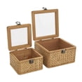 DecMode Woven Rattan Decorative Box - Set of 2 - Walmart.com