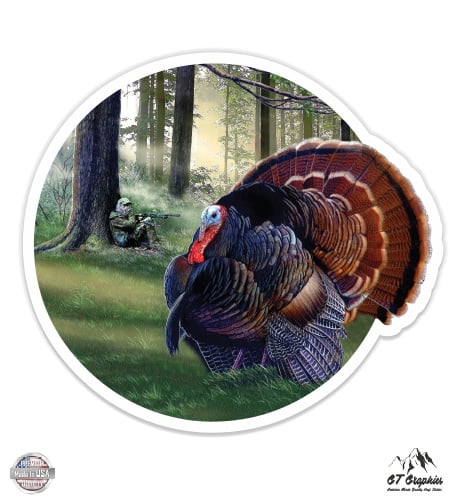 Turkey Hunt - 3" Vinyl Sticker - For Car Laptop I-Pad Phone Helmet Hard ...