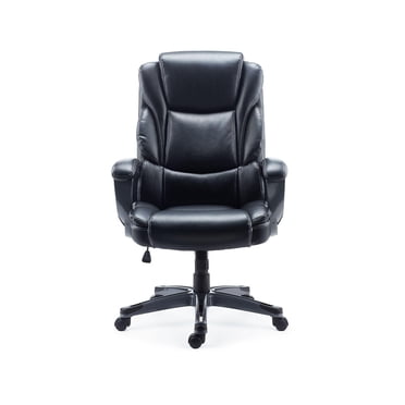 Staples Rutherford Luxura Black Manager Chair, Mid-Back Modern ...