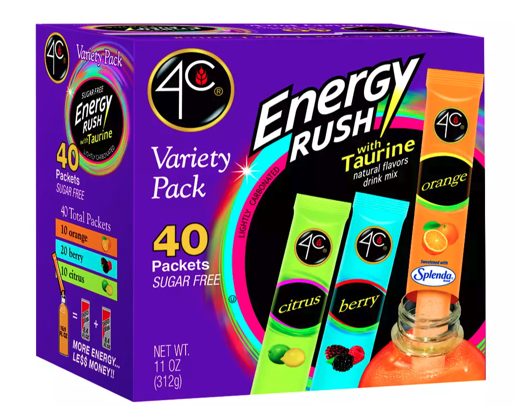 4C Energy Rush Flavored Powders Variety Pack, 40 ct. - Walmart.com