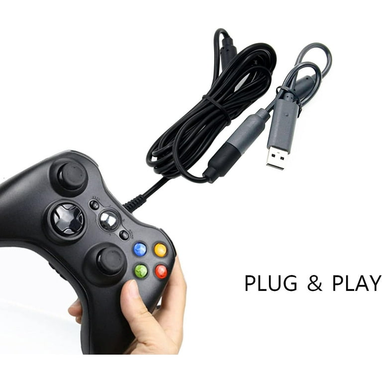 2 Pack Replacement Dongle USB Breakaway Cable for Xbox 360 Wired Controllers Extension Adapter Cable for Xbox 360 Grey