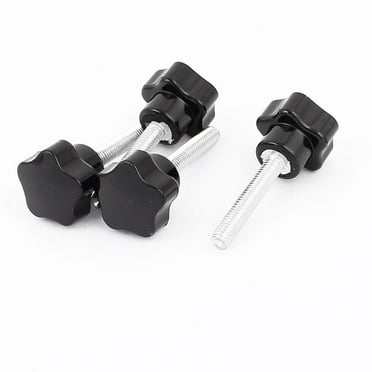 M10 Threaded Plastic Star Head Clamping Screw On Knob Grip Black ...