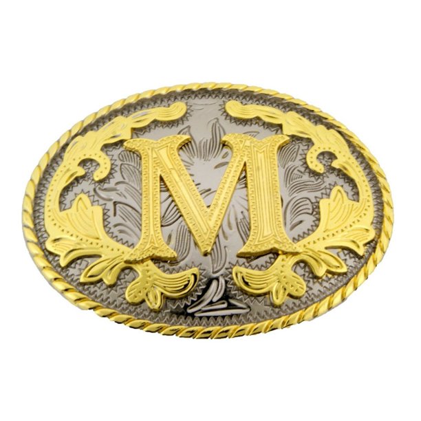 Buckles Zone - Initial Letter " M" Belt Buckle Monogram Middle Initial ...
