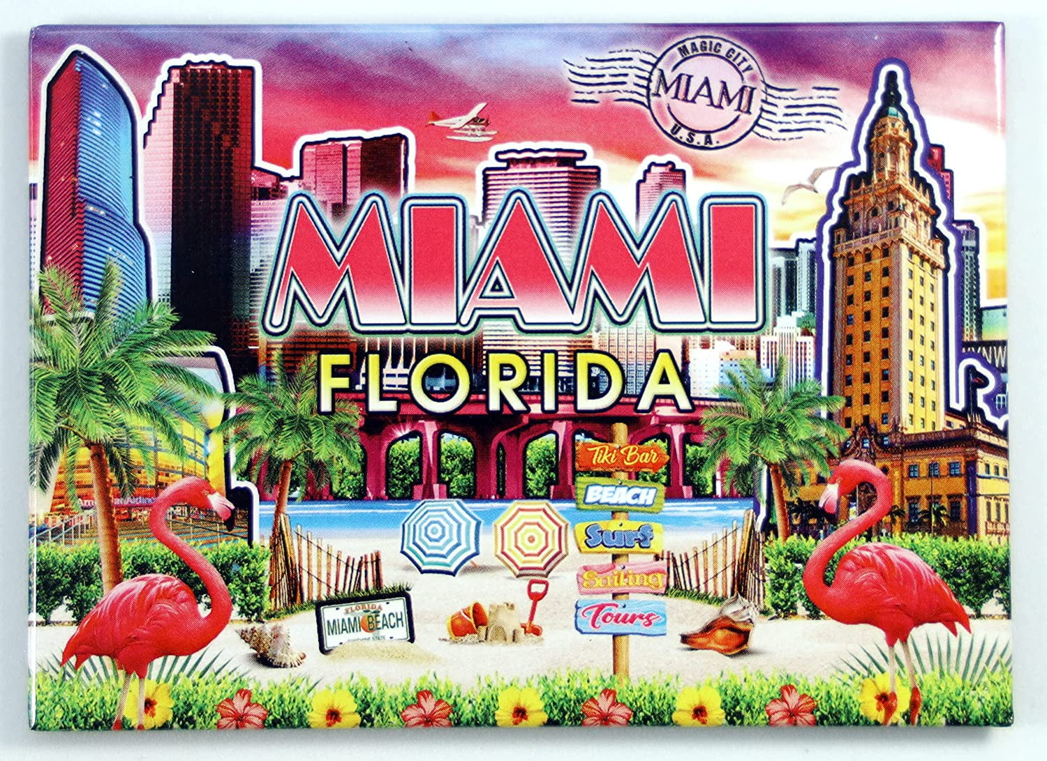 Miami Florida Scene Pop Art Magnet 2.5" x 3.5" - Walmart.com