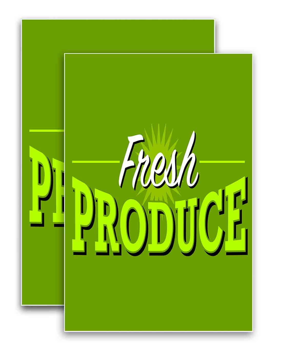 Fresh Produce (24" X 36") Vinyl Decal Only (Pack of 2) |Sign|Sticker ...