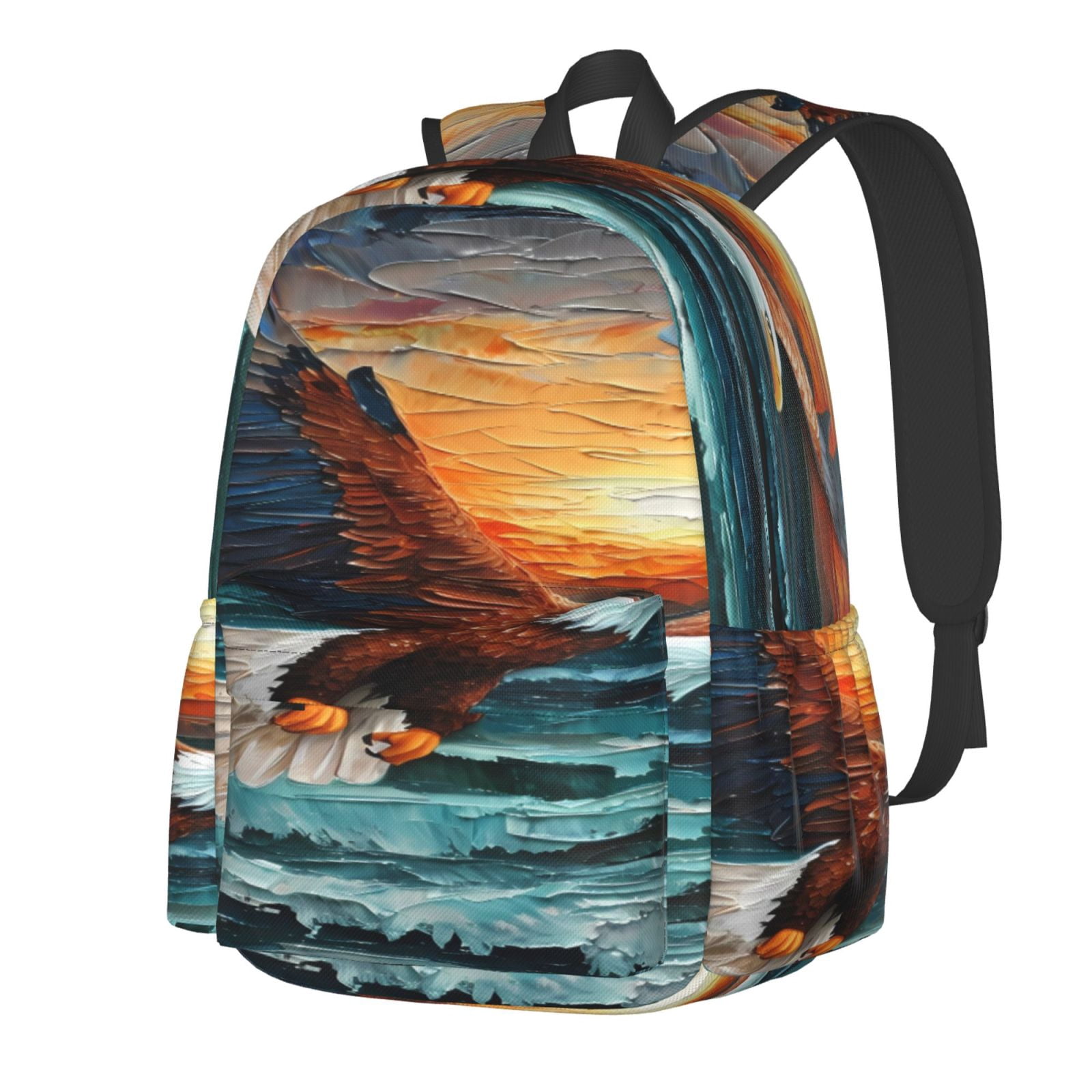 Disketp Textured Bald Eagle Mochila Escolar de Gran Capacidad y Peso ...