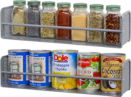 2 Pack - SimpleHouseware Wall Mounted Spice Rack, Silver - Walmart.com