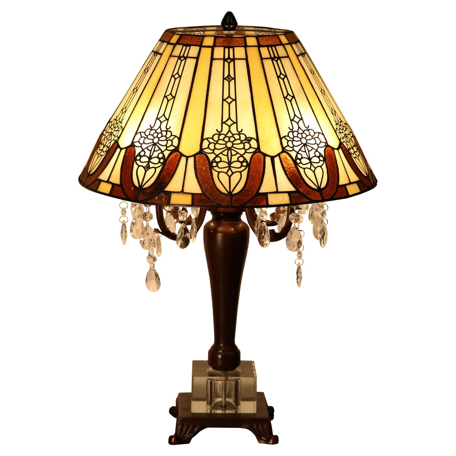 Karly 4-light Tiffany-style 16-inch Crystal Table Lamp - Walmart.com