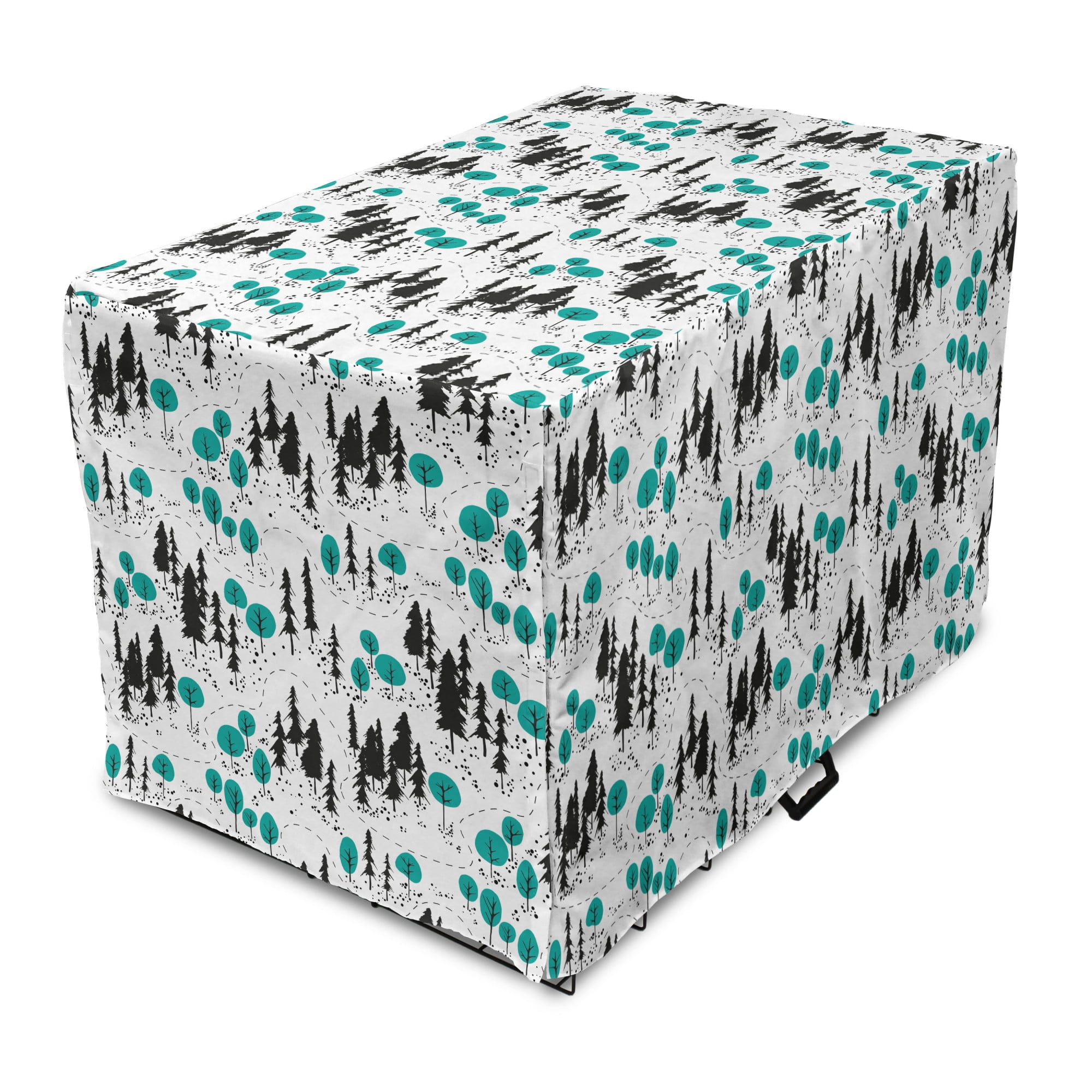 Woodsy Dog Crate Cover, Sketchy Map Illustration of the Forest Road ...