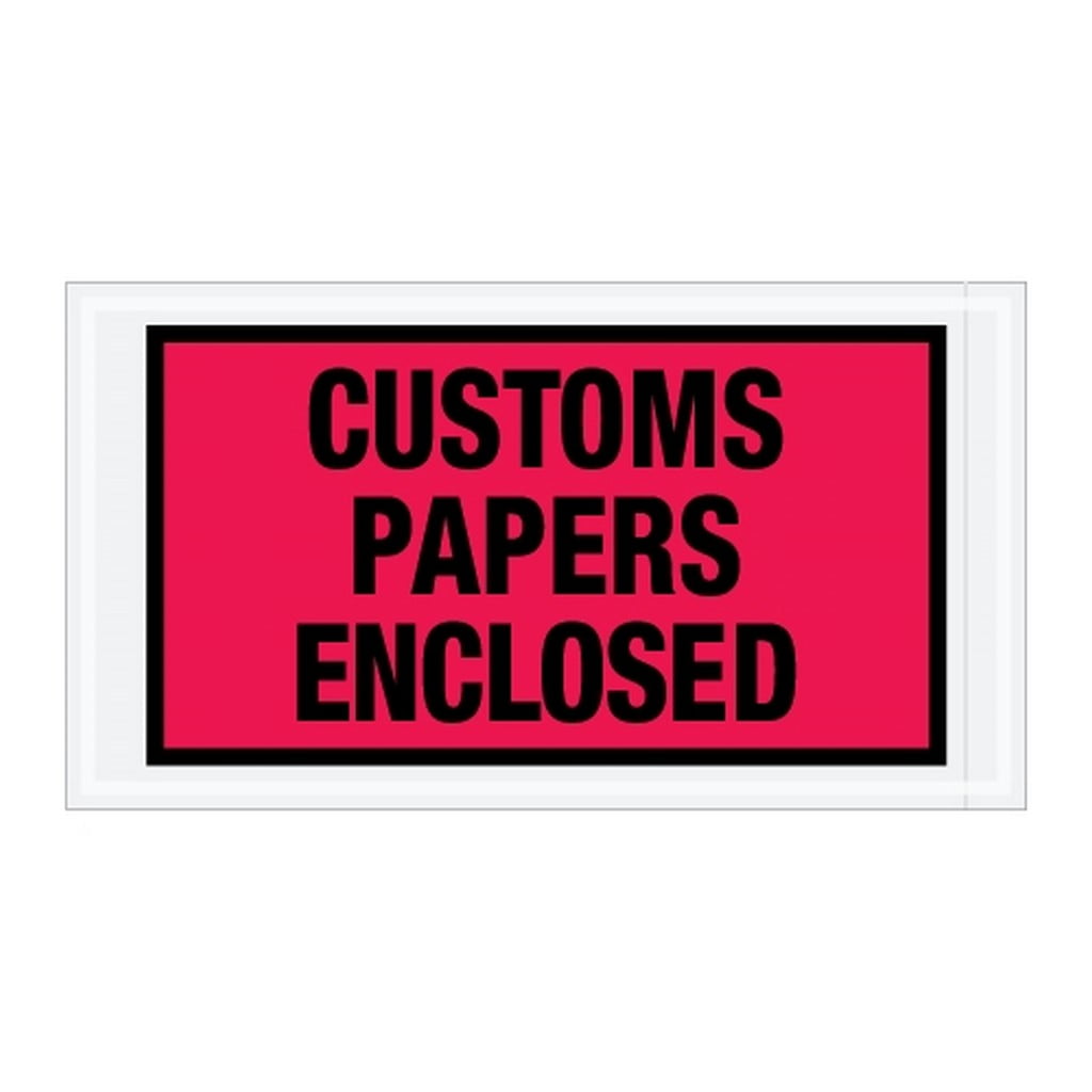 Special Use Red "Customs Papers Enclosed" Envelopes 5 1/2" X 10" (1000 ...