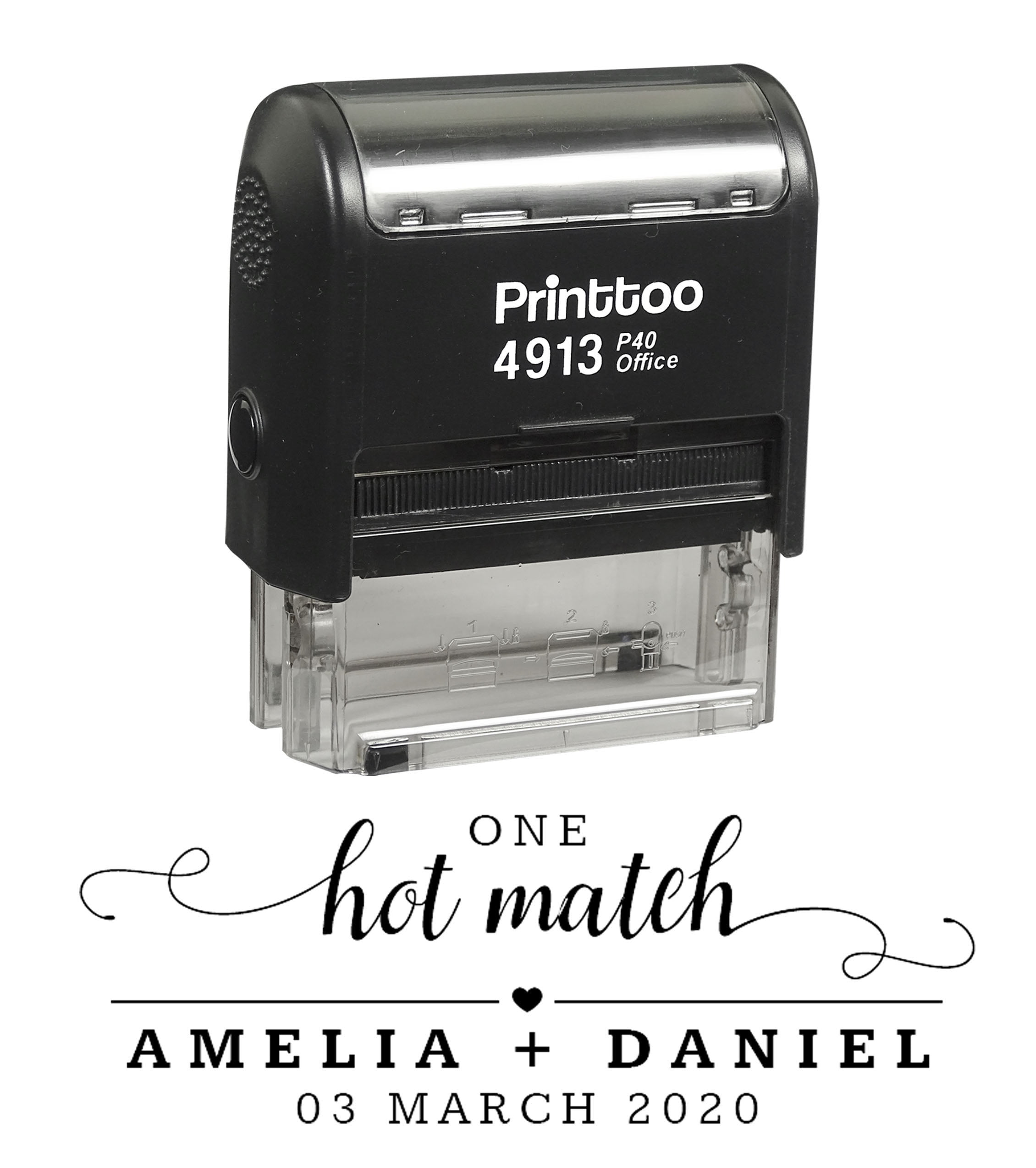 Printtoo Personalized Black Self Inking One Hot Match Favor Stamp ...