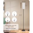 64.6" Floor Lamp, Pole with Foot Switch, Modern Standing Lamp Lampshade ...