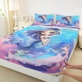Feelyou Blue Mermaid Princess Full Size Sheets, Dreamy Tale Ocean Bed ...