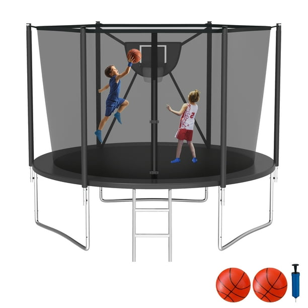 KOFUN Trampoline with Basketball Hoop, 1500lbs 10FT 12FT 14FT 16FT ...