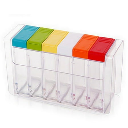 Plastic Spice Shaker Jars Salt and Pepper Shakers With Lid & Tray, Mini ...