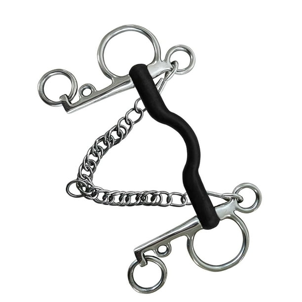 Western Style Horse Bit, W/Curb Hooks Chain, Mouth Stainless Steel ...