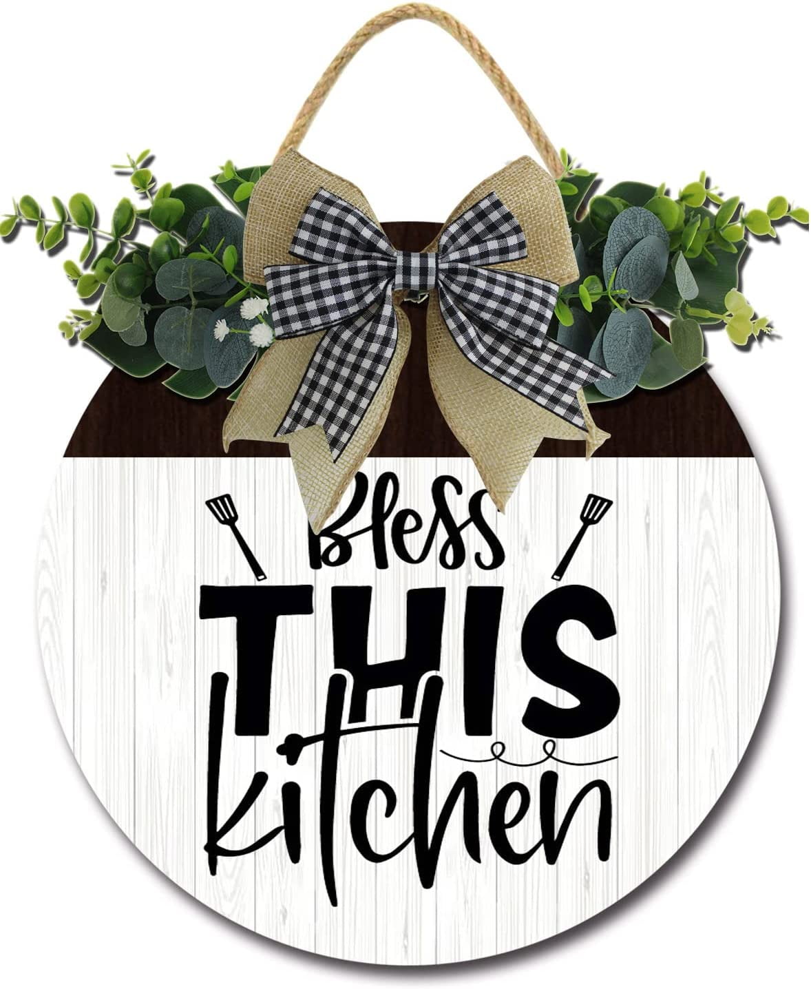 Eveokoki 12" Kitchen Decor Farmhouse Kitchen Wall Decor ,Wooden Round ...