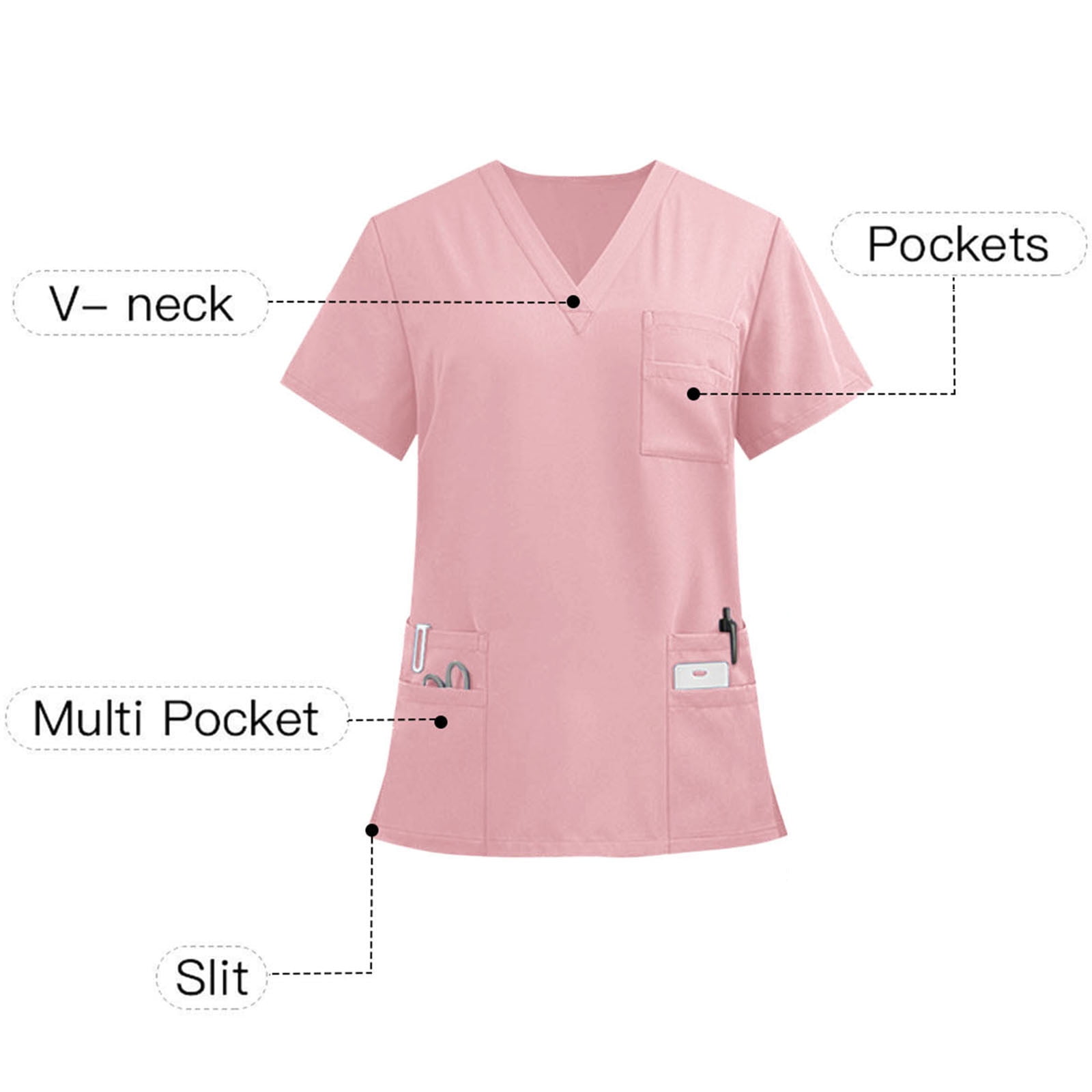 Click here for Xfvqtps Scrub Tops For Women V-Neck Short Sleeve M... prices