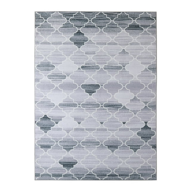 Modern Area Rug, Geometric Pattern Print Velvet Plush Carpet Distressed ...