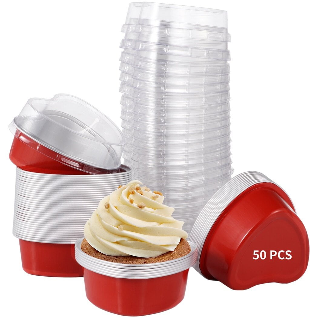 Click here for Bottlepic 50 Pcs Mini Heart Cake Pans  100ml Heart... prices