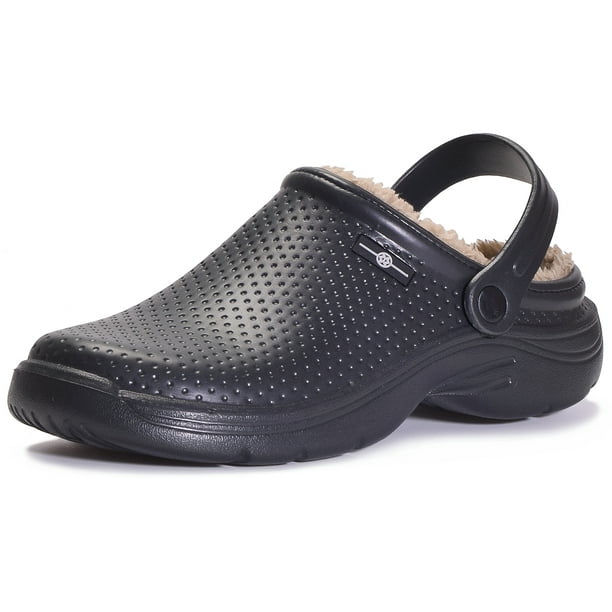 Men's Women's Clogs Waterproof Fleece Lined Winter Slippers Garden ...