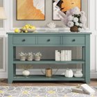 Weston Home Caden Wood Scrollwork Sofa Table, Oak - Walmart.com