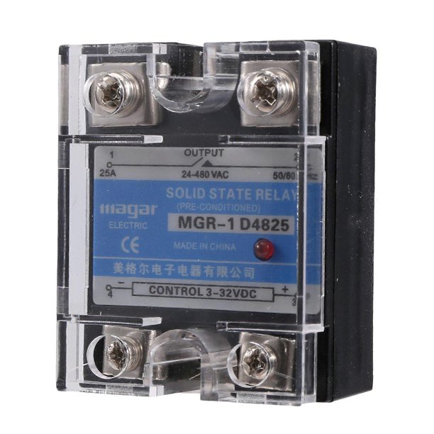MGR-1 D4825 Single-phase Solid State Relay SSR 25A DC 3-32 V AC 24-480 ...