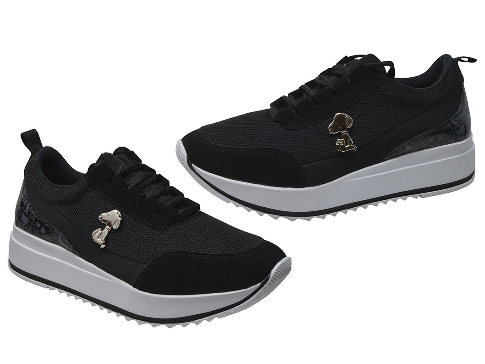 Tenis negros De Snoopy Peanuts Casual Para Dama PN-XH-MQ-HR-26 Peanuts ...