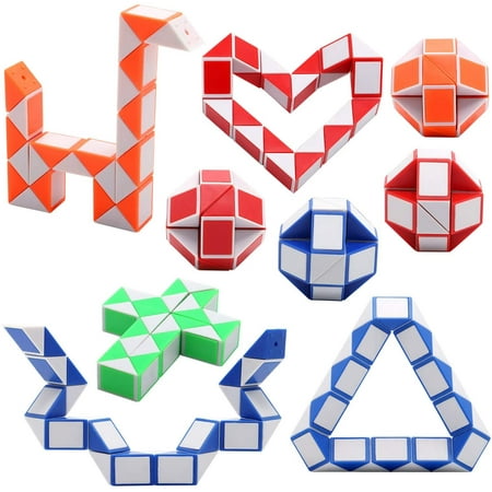 9 Pack 24 Blocks Magic Speed Cubes, Mini Snake Cube, Mini Plastic ...