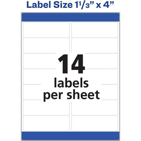Avery 8462 White Ink Jet mailing Labels, 1-1/3 x 4, 1,400 per Box ...