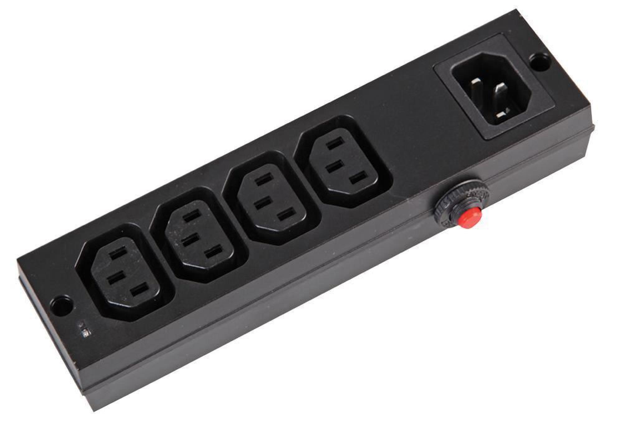 PRO ELEC - 4 Way IEC Distribution Block with Overload Switch - Walmart.com