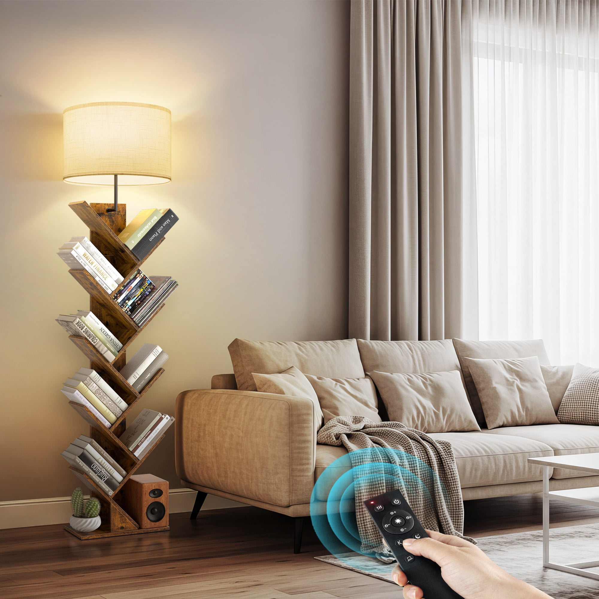 Click here for Outonlife Floor Lamp With Remote tree Bookshelf Wi... prices